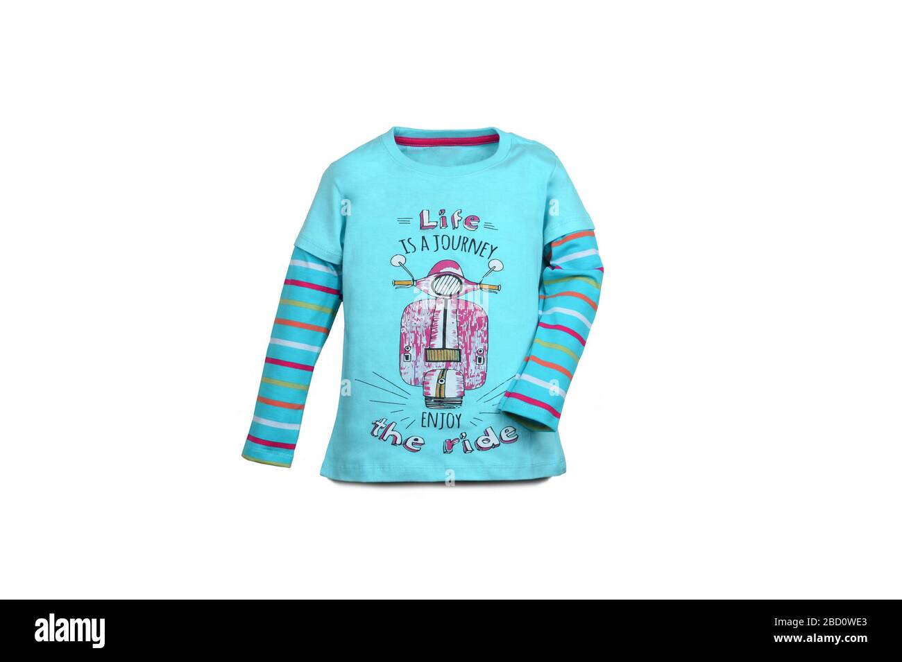 Colorful children clothes isolated in white background Stock Photo - Alamy