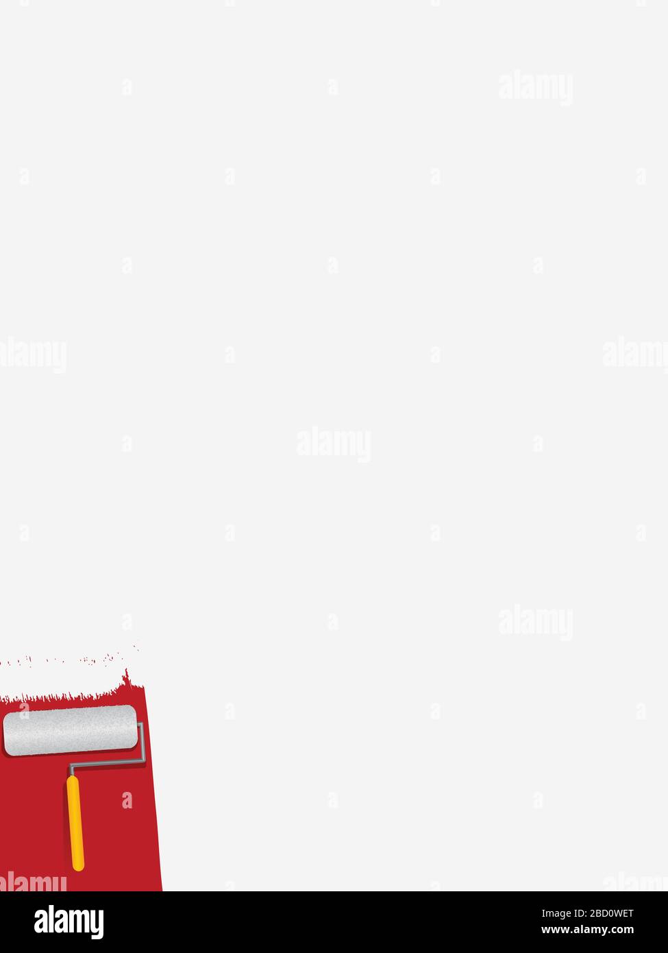 White Copy Space Blank Sheet With Paint Roll in a Corner Finishing ...