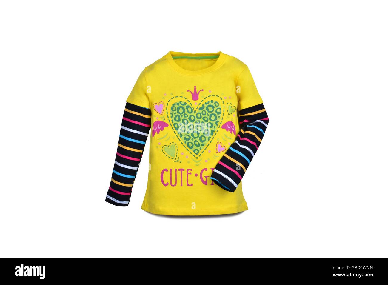 Colorful children clothes isolated in white background Stock Photo - Alamy