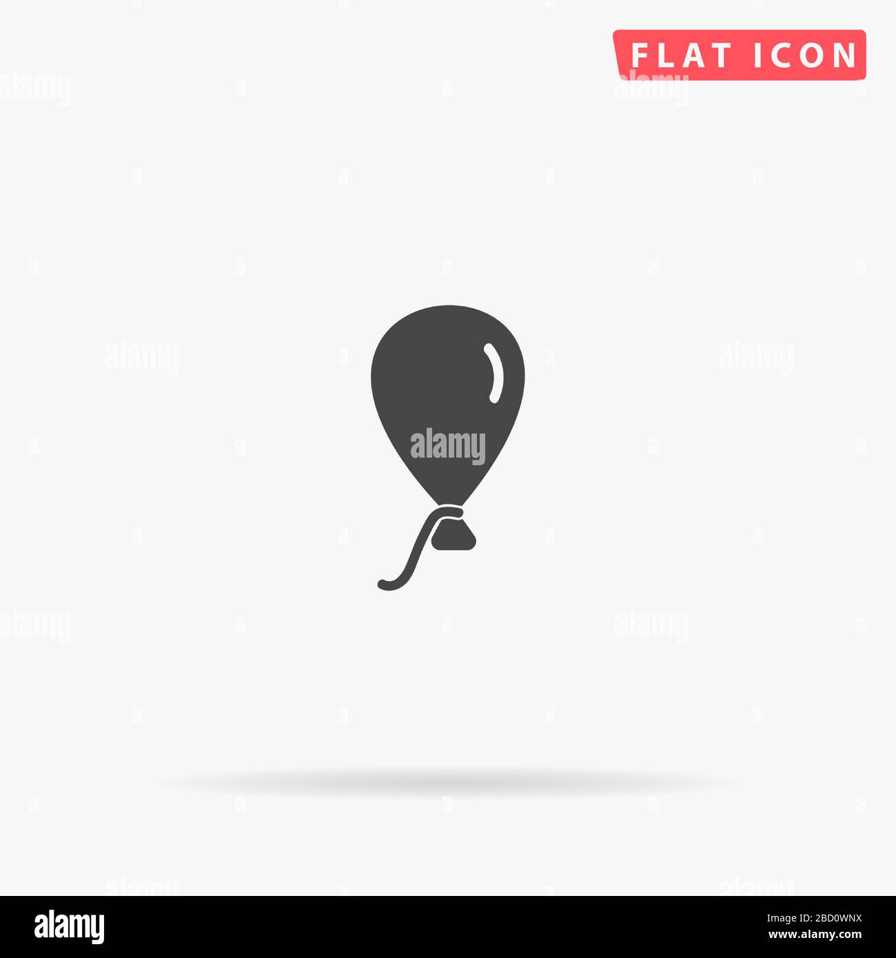 Balloon flat vector icon. Glyph style sign. Simple hand drawn ...
