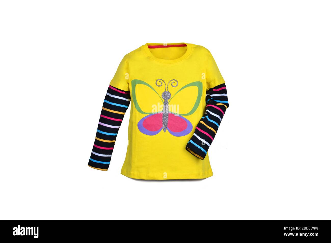 Colorful children clothes isolated in white background Stock Photo - Alamy