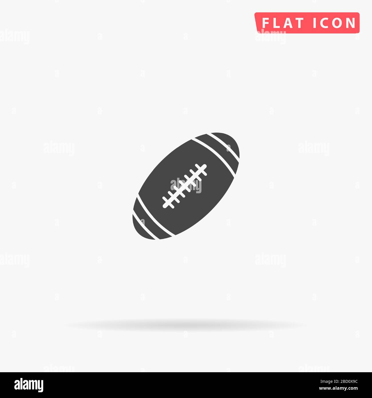 Footbal Ball, Rugby flat vector icon. Glyph style sign. Simple hand ...