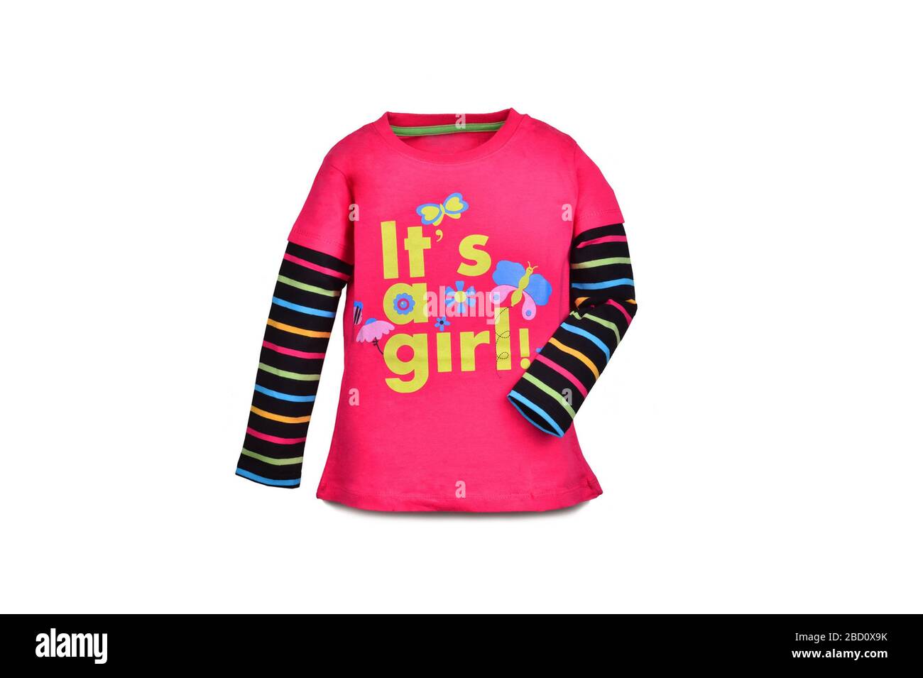 Colorful children clothes isolated in white background Stock Photo - Alamy