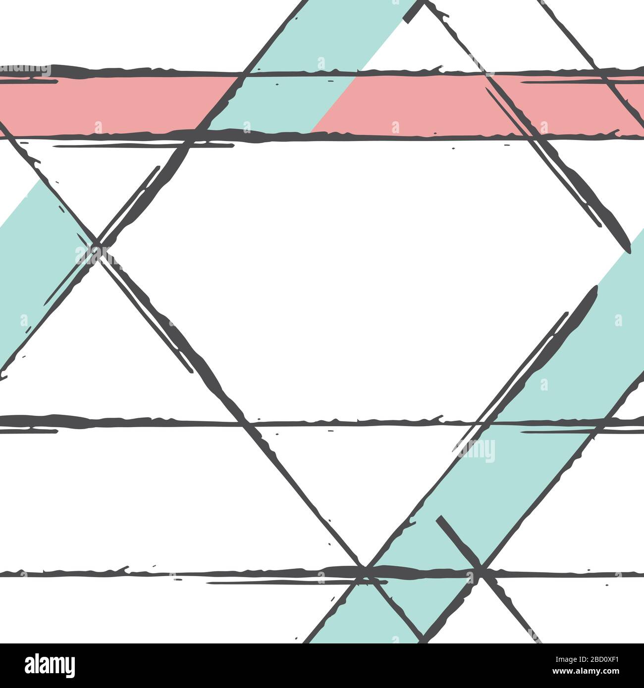 Black ink grunge line vector seamless pattern background. Brush stroke ...