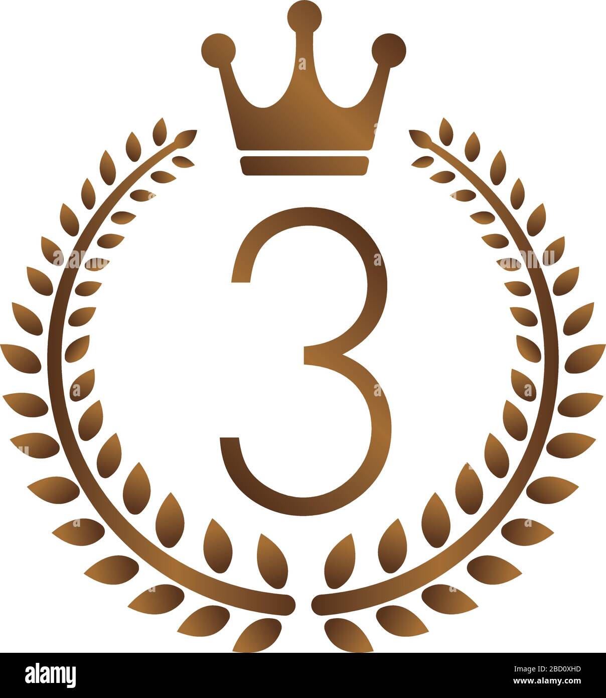 wreath frame ranking illustration . 3rd place (bronze Stock Vector ...