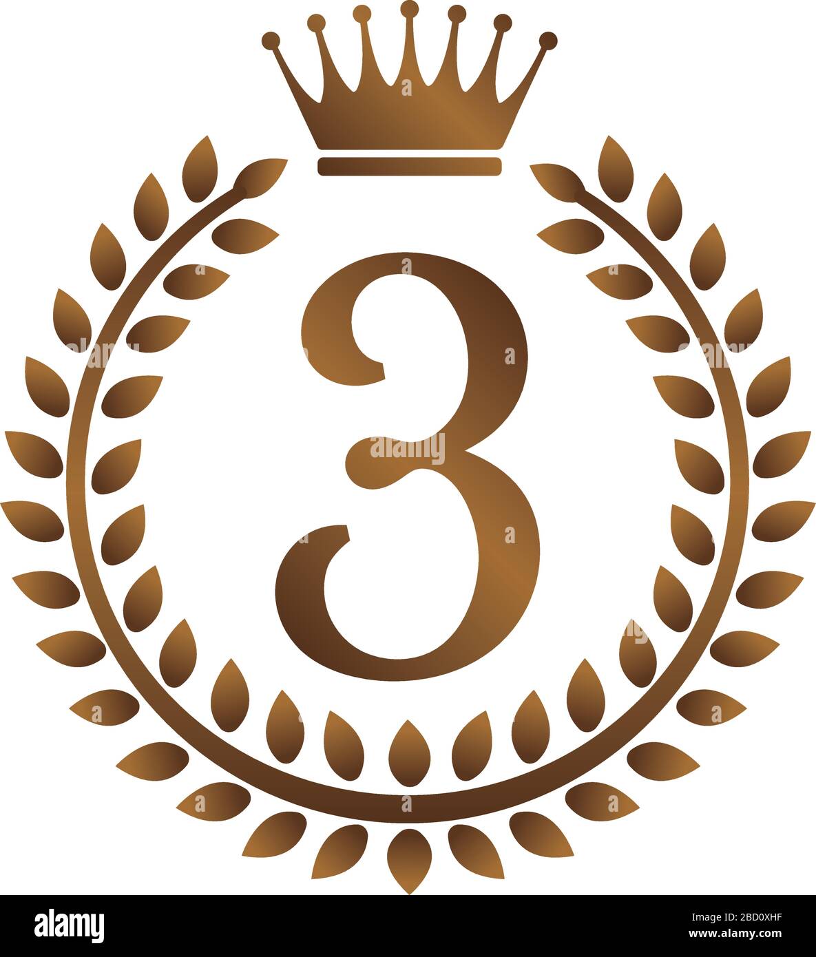 wreath frame ranking illustration . 3rd place (bronze Stock Vector ...