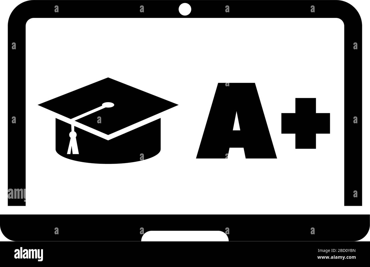 Distance Online Learning, Internet School. Flat Vector Icon ...