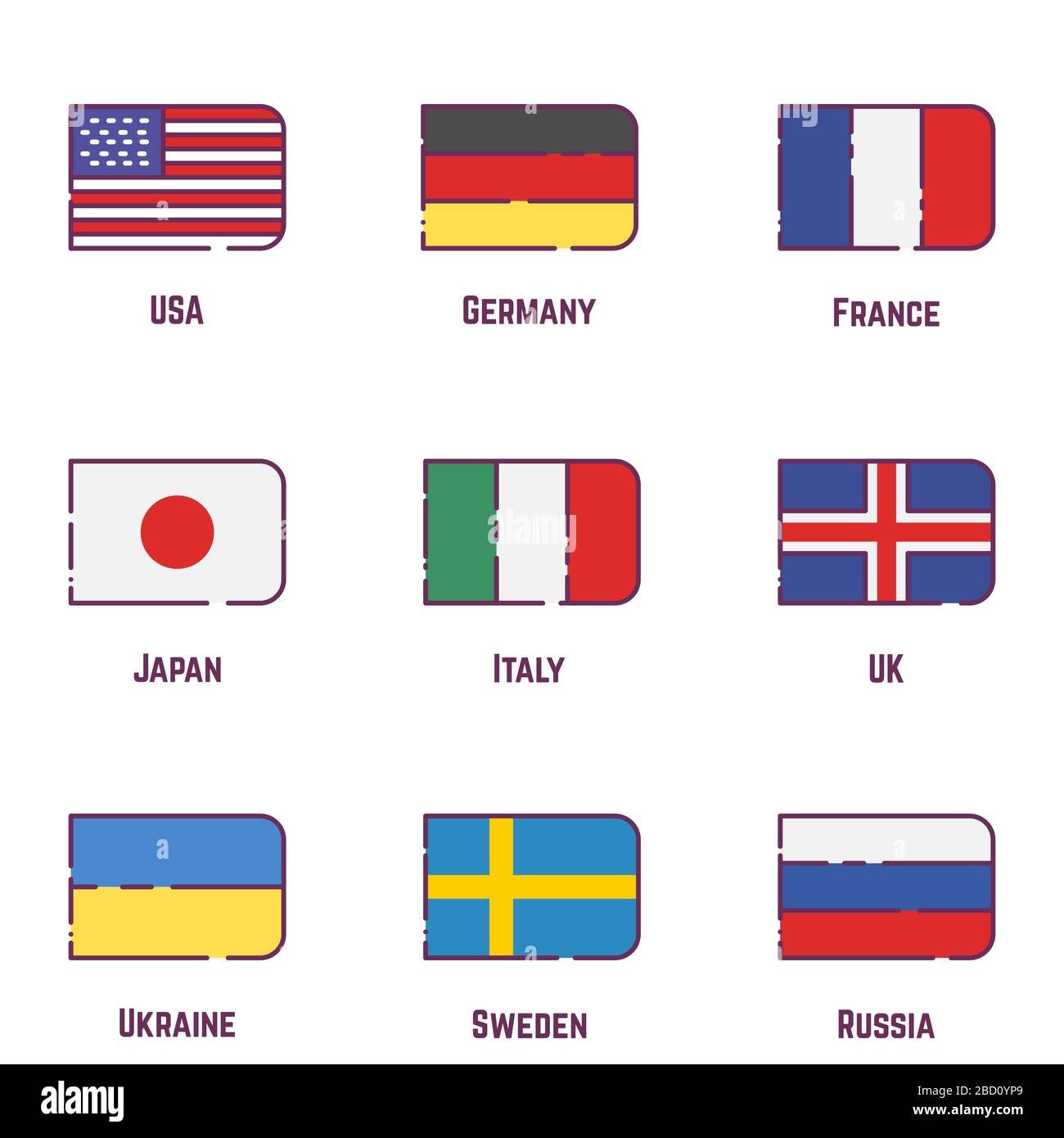 Set of flags Stock Vector Image & Art - Alamy