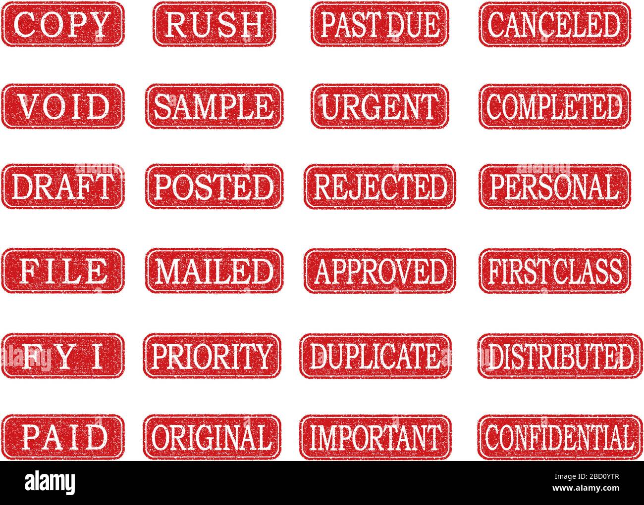 business stamp vector illustration set / COPY,RUSH,PERSONAL,SAMPLE etc ...