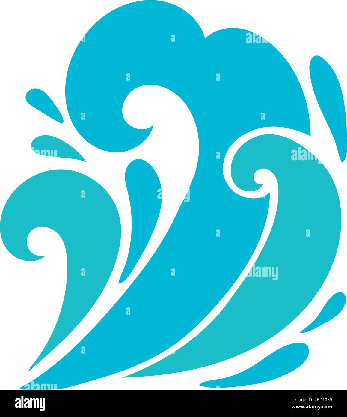 water waves ocean flat style icon Stock Vector Image & Art - Alamy