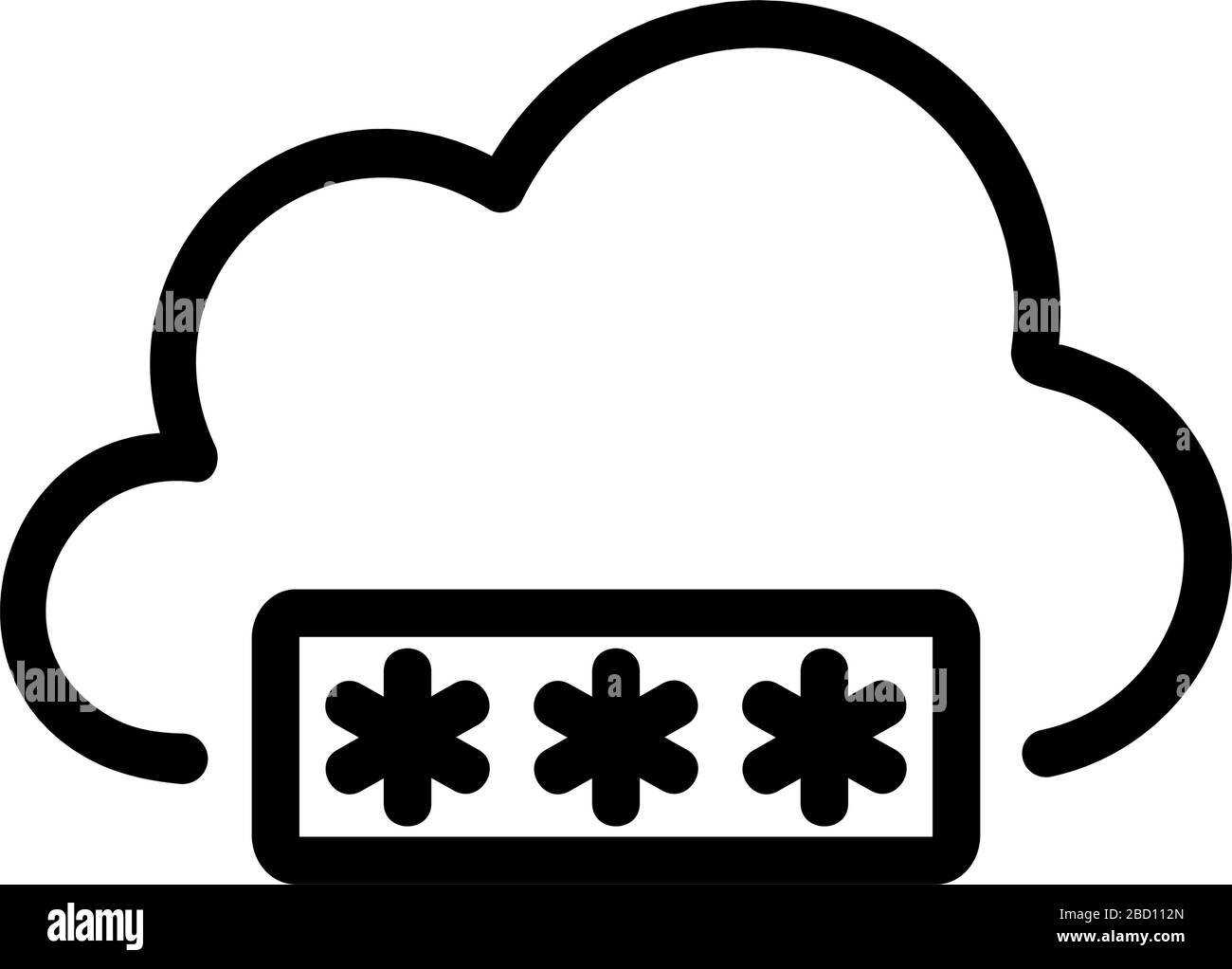 password cloud icon vector outline illustration Stock Vector Image ...