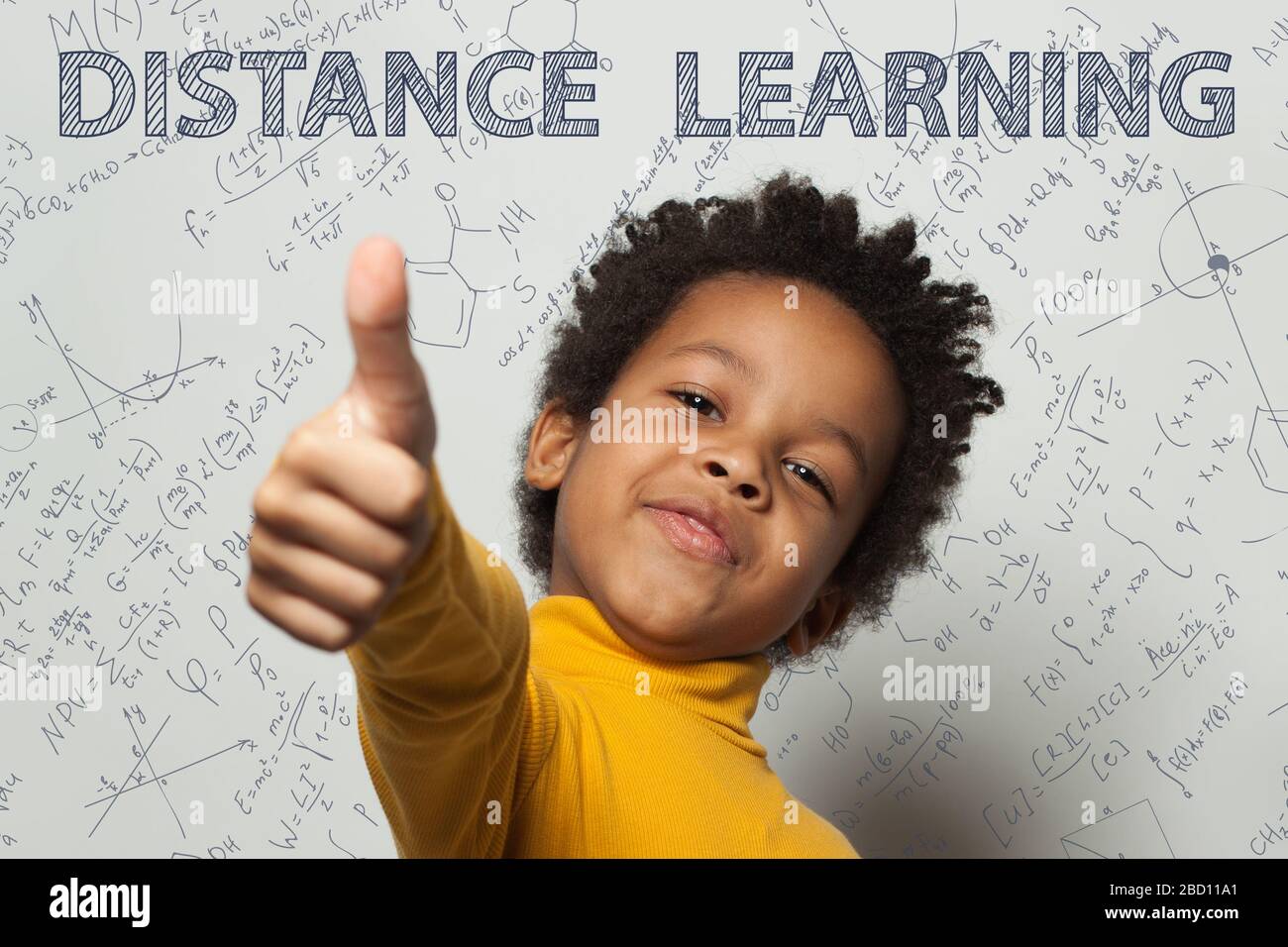 African American school kid, Distance learning concept Stock Photo - Alamy