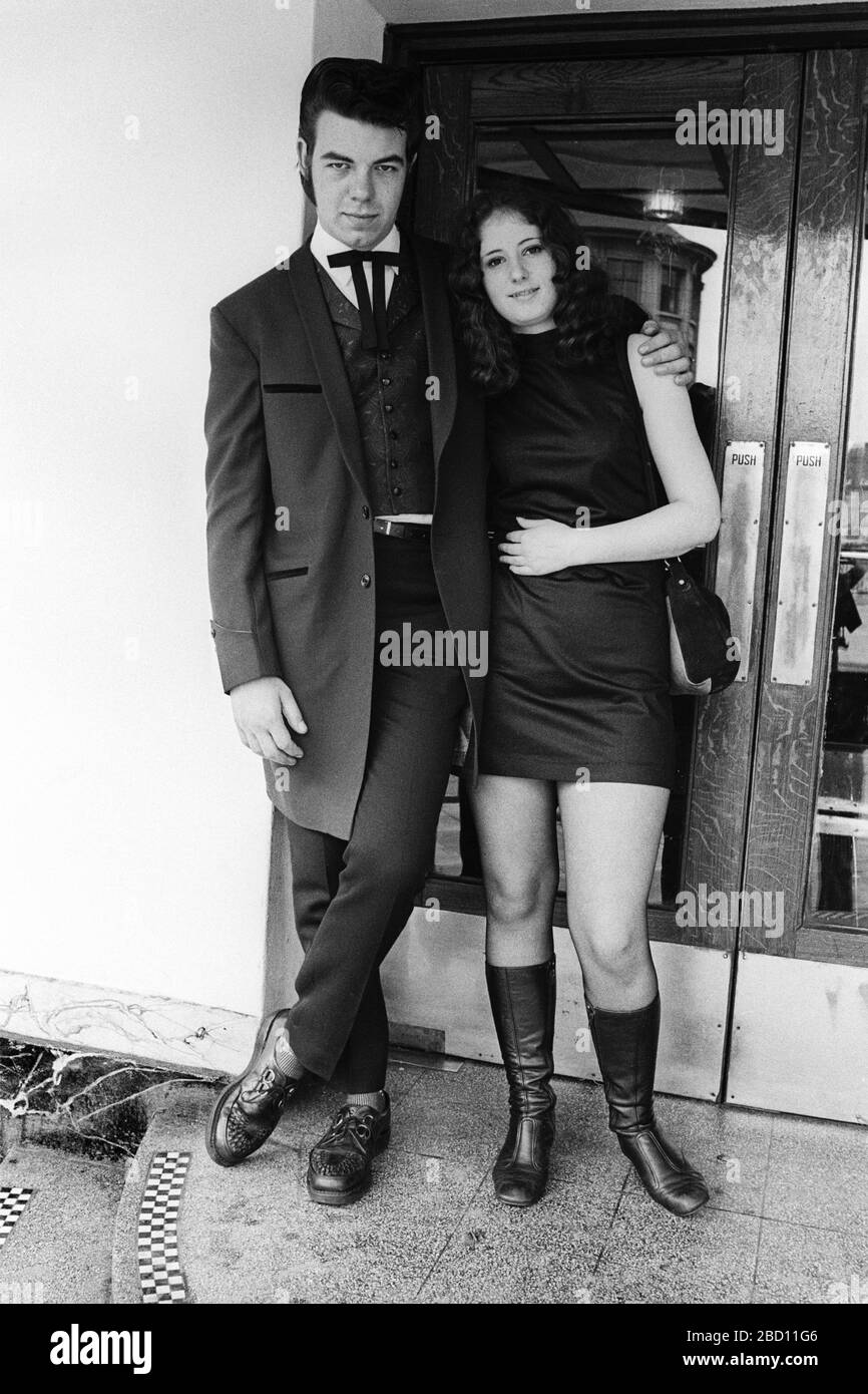 Teddy Boy couple at the Elvis Presley Fan Club Convention 1972 Stock ...