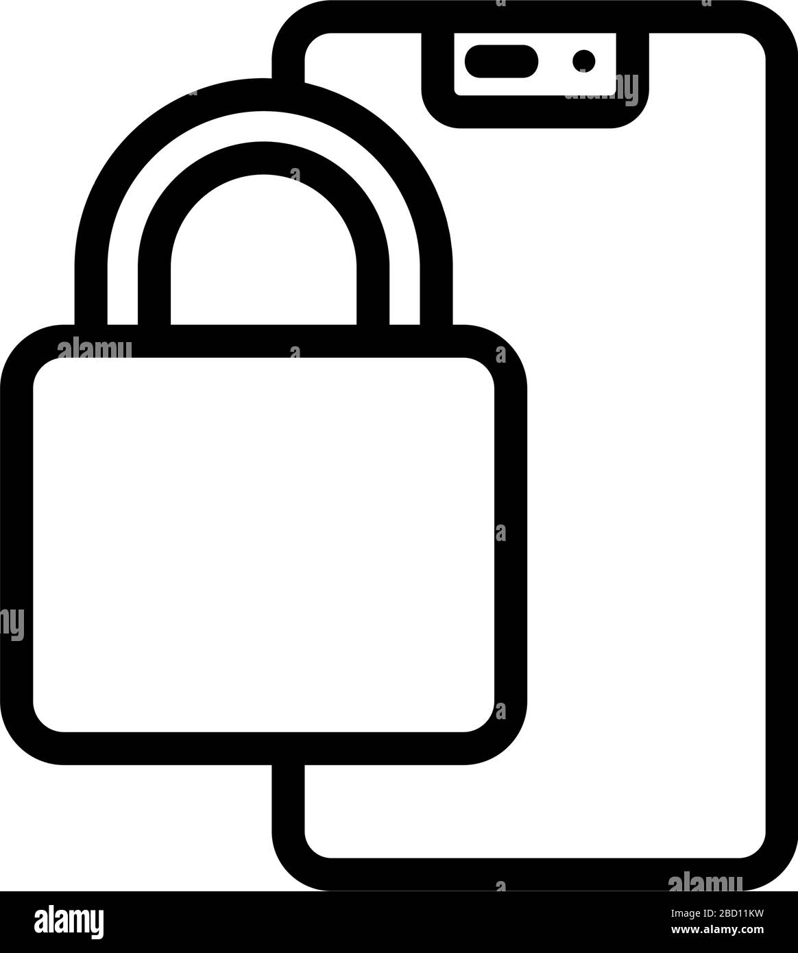 password phone icon vector outline illustration Stock Vector Image ...