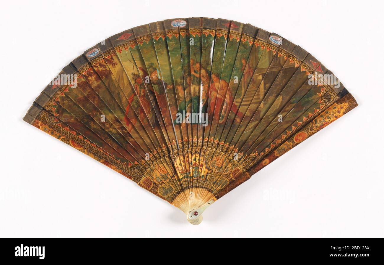 Bris fan. Research in ProgressBrisé fan. Ivory sticks painted to ...