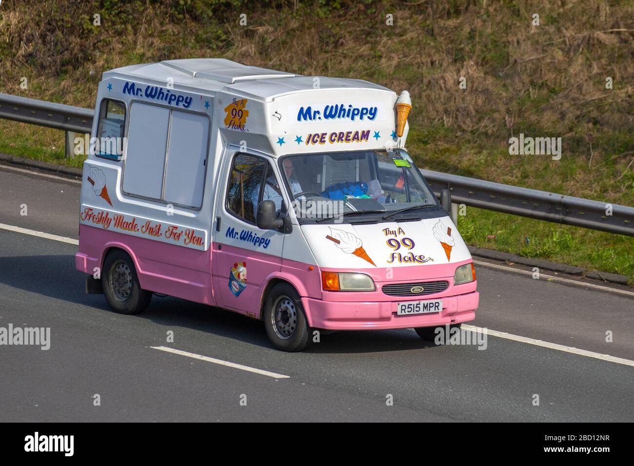 Mr Whippy Mercedes Benz Ice cream 1997 pink white Ford Transit 150 SWB ...