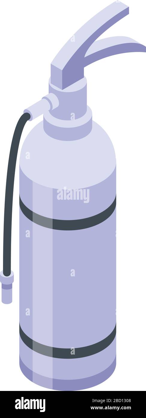 White color fire extinguisher icon, isometric style Stock Vector Image ...