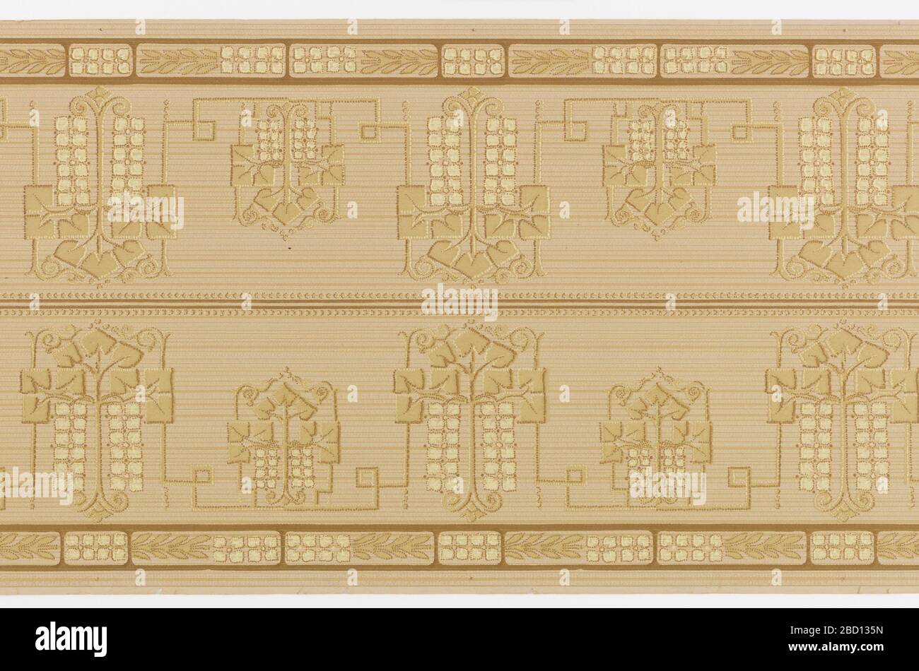 Frieze. Research in ProgressOn gray and beige lined ground, abstract ...