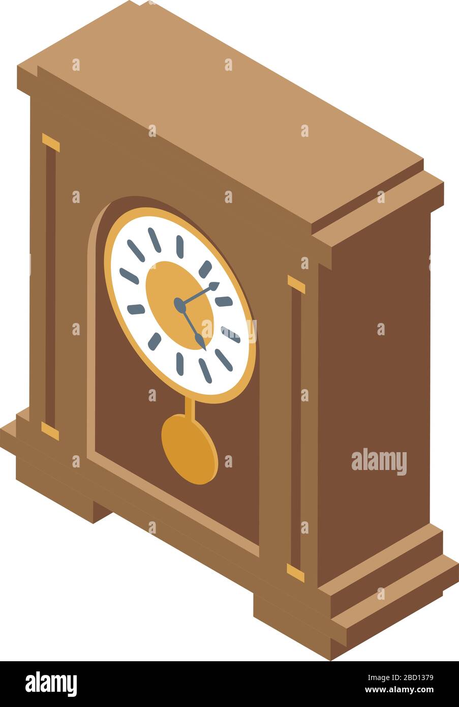 Desktop pendulum clock icon, isometric style Stock Vector Image & Art ...