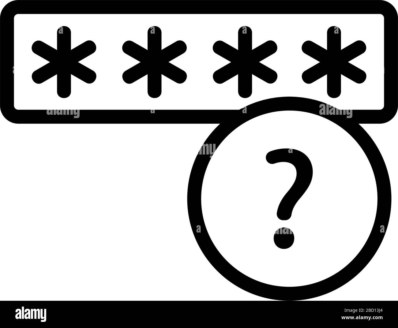 the password is encrypted icon vector outline illustration Stock Vector ...