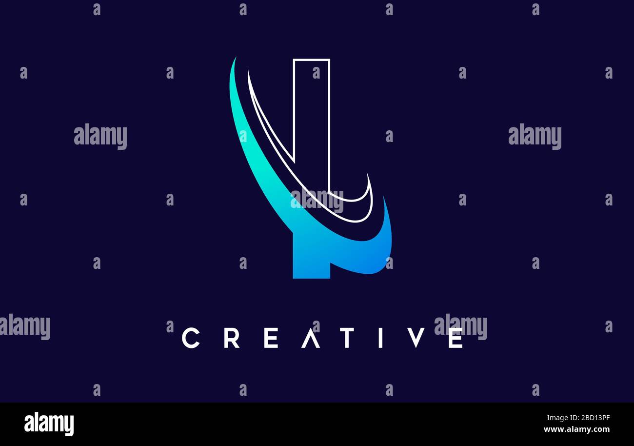 Letter I Logo. I Letter Design Vector with Blue Swash ...