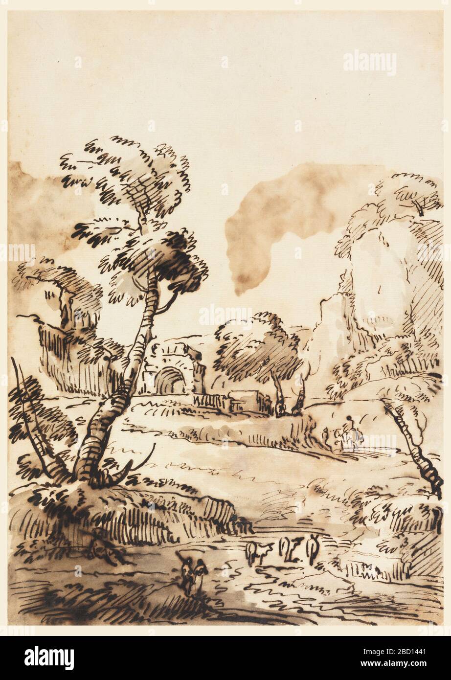 A Pastoral Landscape. Research in ProgressRocky countryside with a ...