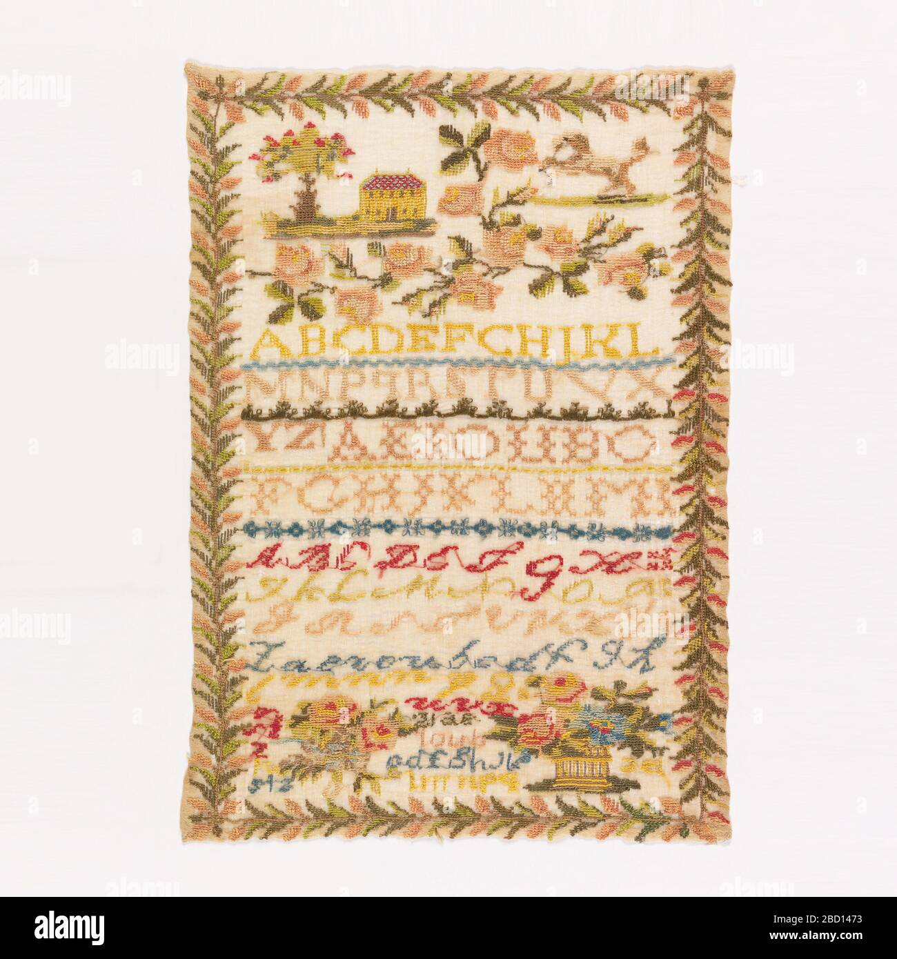 Sampler. Research in ProgressHouse, horse, flowers and alphabets with a ...