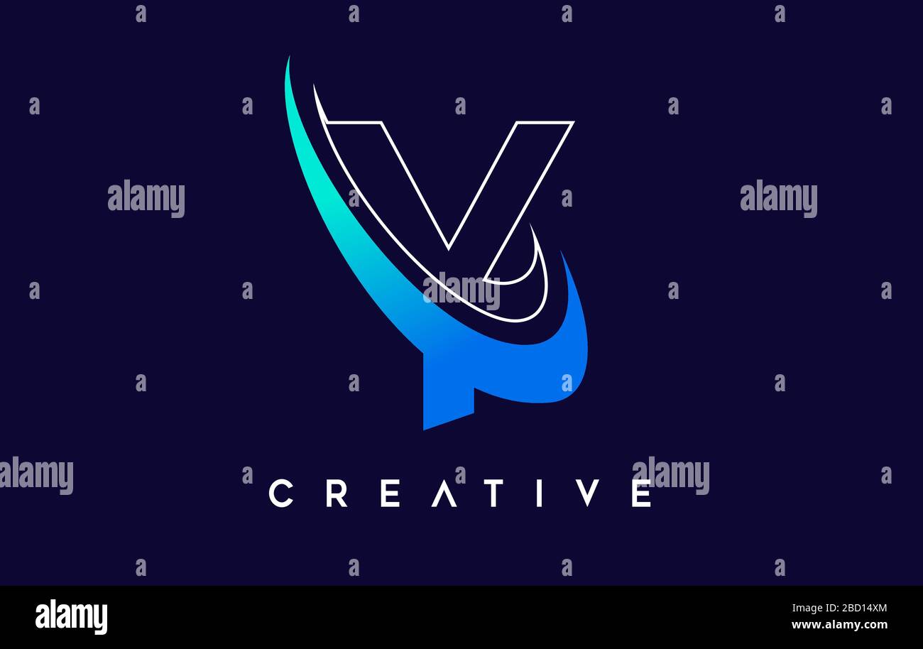 Letter Y Logo. Y Letter Design Vector with Blue Swash Vector ...