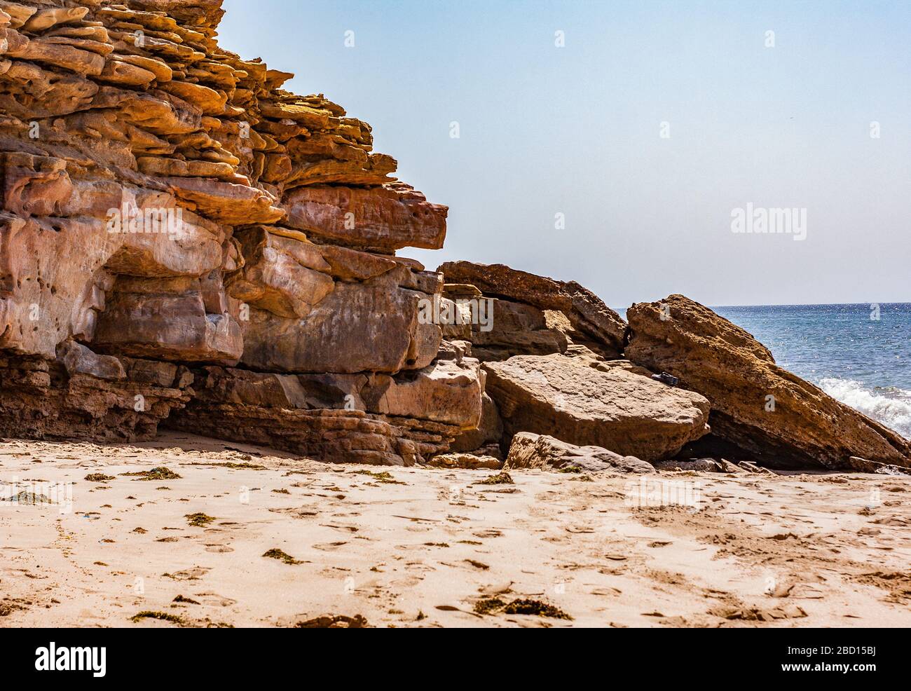 Tushan Beach Side View Of Mountains, Hawks Bay, Karachi, Pakistan Stock ...