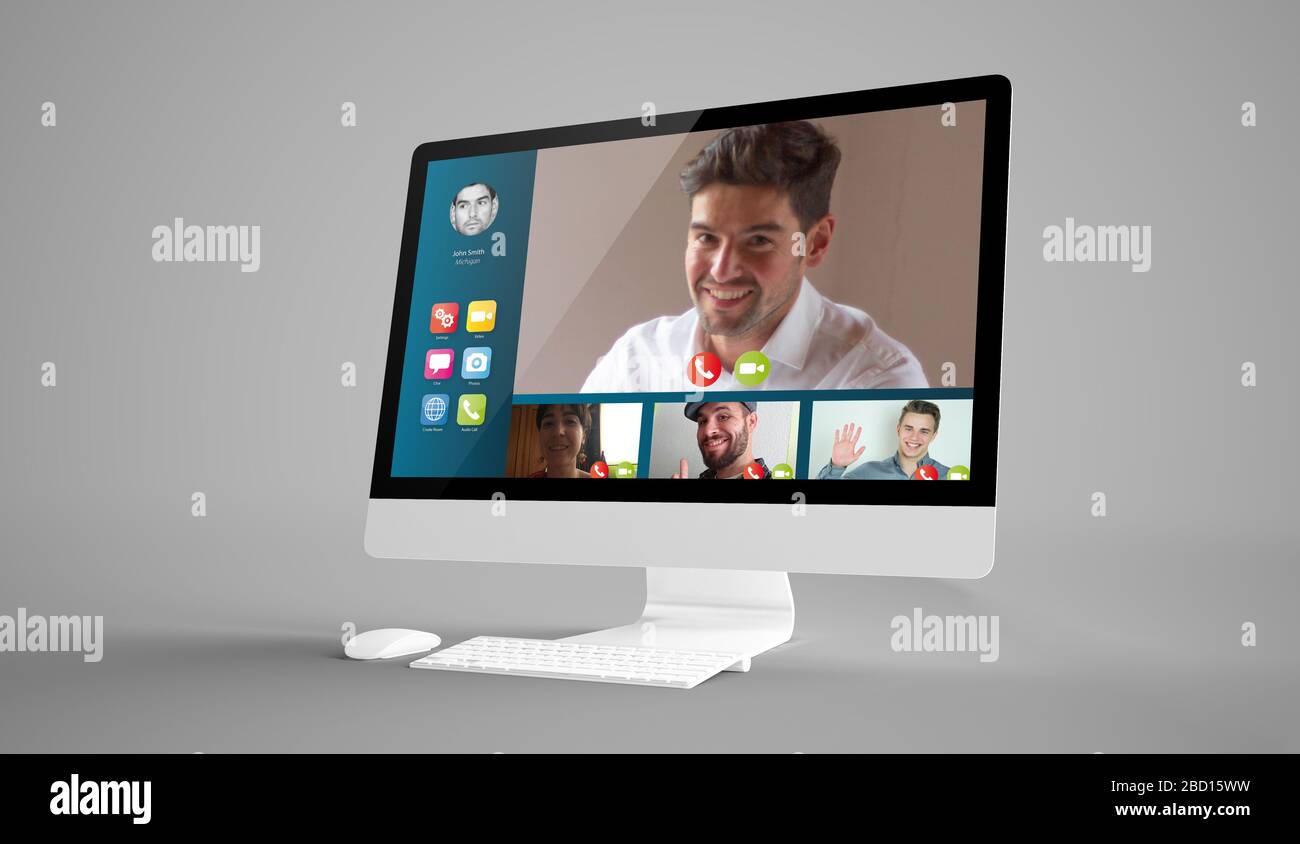 3d video conference hi-res stock photography and images - Alamy
