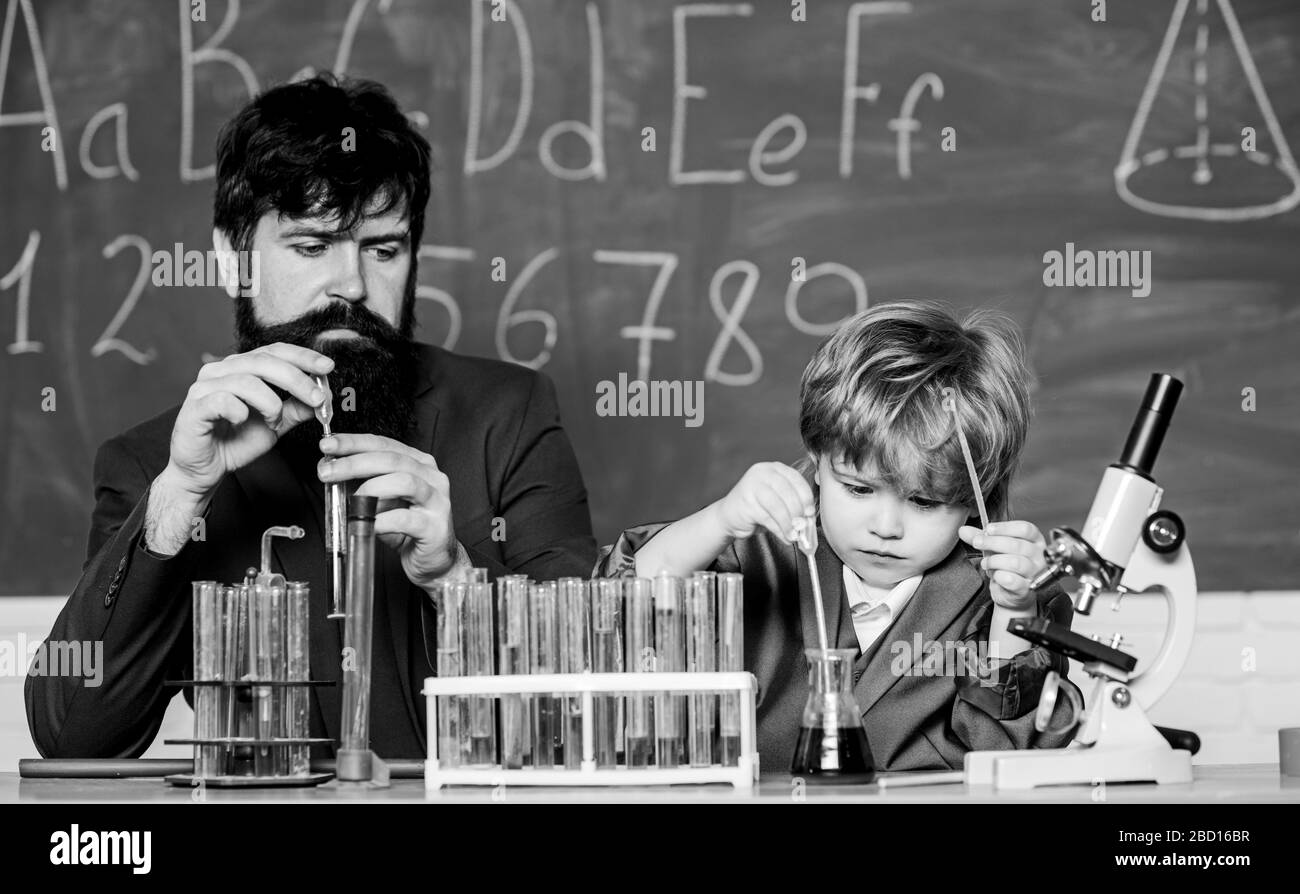 Back to school. Cognitive skills. Teacher child test tubes. Chemistry ...