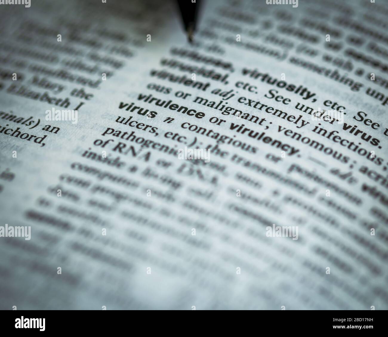 Virus dictionary entry Stock Photo - Alamy