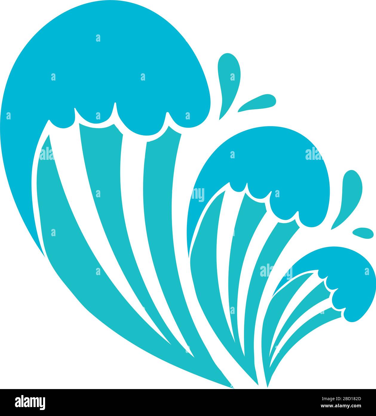 water waves ocean flat style icon Stock Vector Image & Art - Alamy