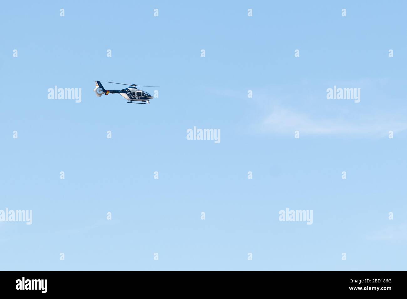 Valencia, Spain - April 5, 2020: Helicopter of the Spanish national ...