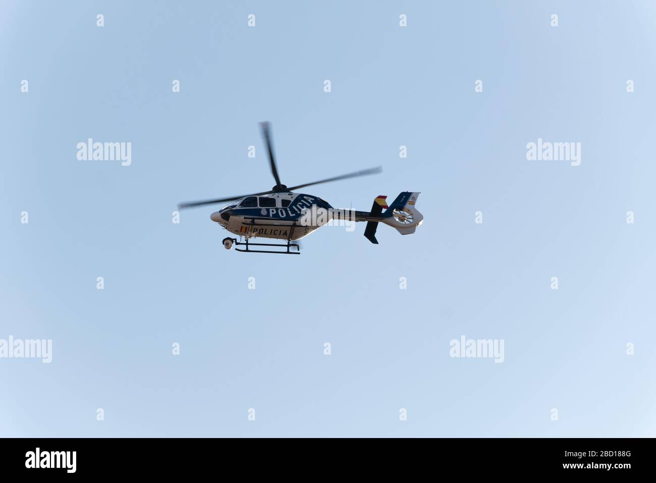 Valencia, Spain - April 5, 2020: Helicopter of the Spanish national ...