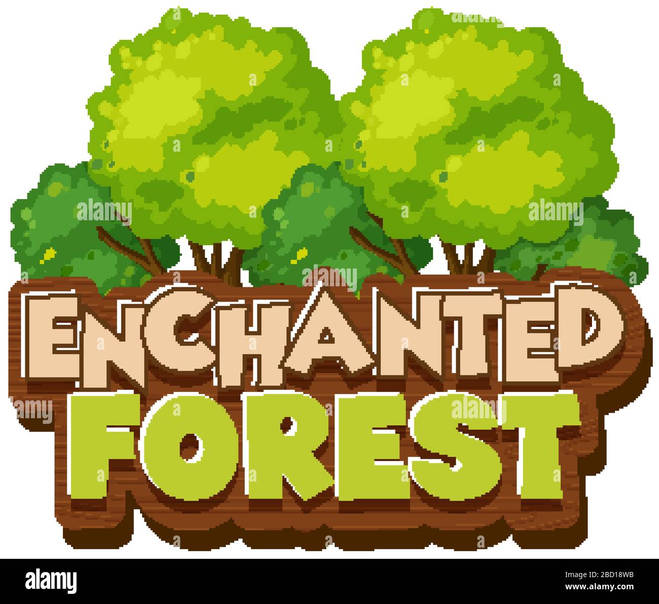 Font design for word enchanted forest on white background illustration ...