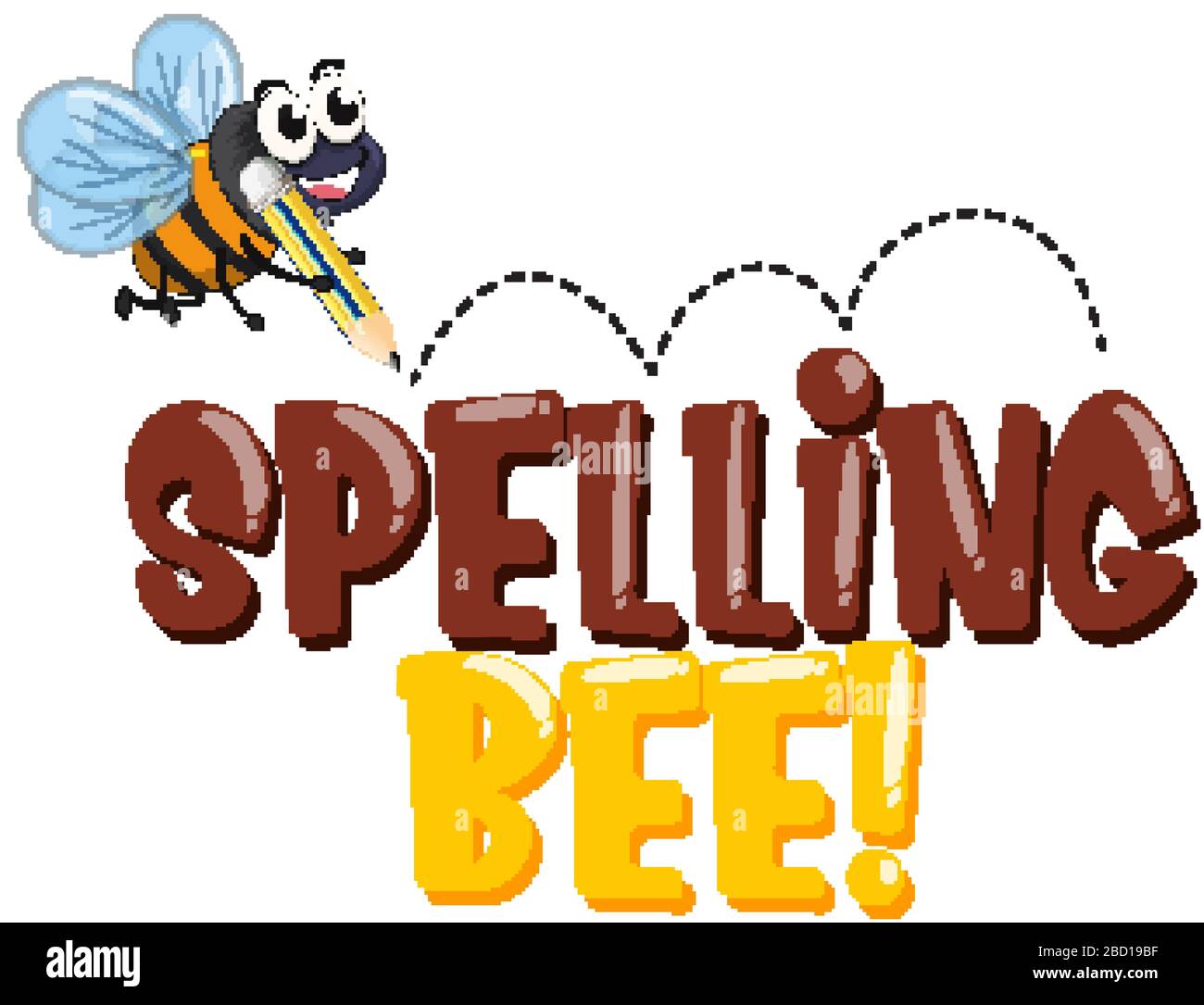 Font design for word spelling bee with bee writing illustration Stock ...