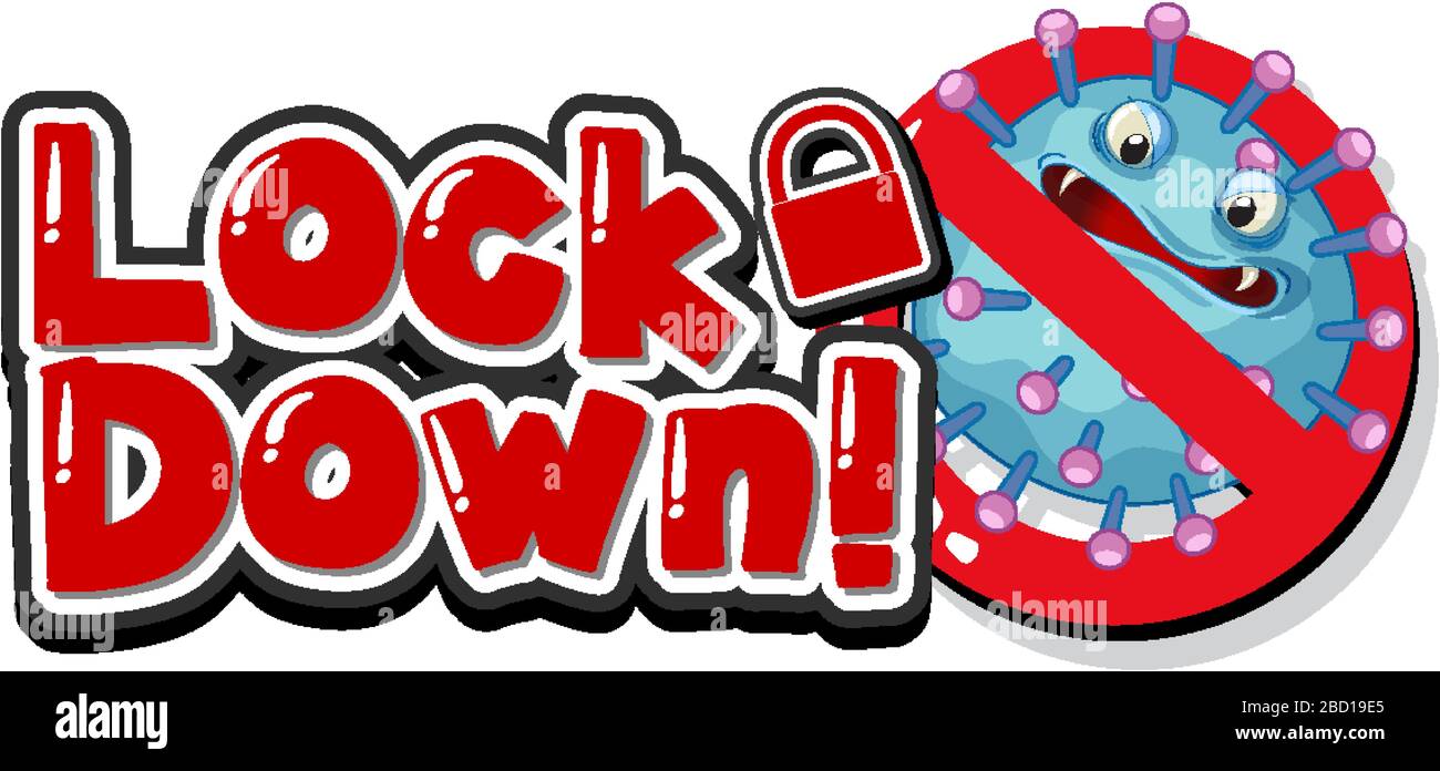 Coronavirus poster design with word lockdown on white background ...