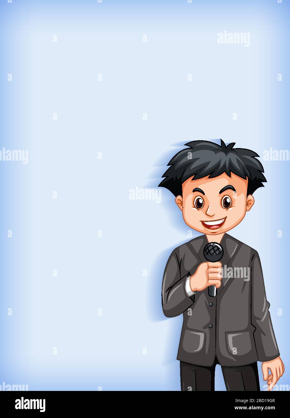 Plain background with news reporter talking on microphone illustration ...
