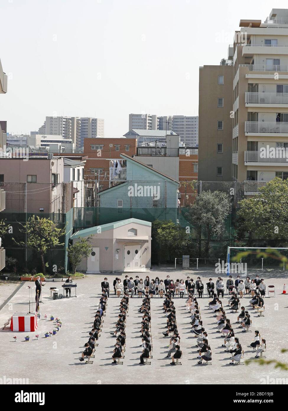 Tokyo, Japan. 6th Apr 2020. An enrollment ceremony for new students is ...