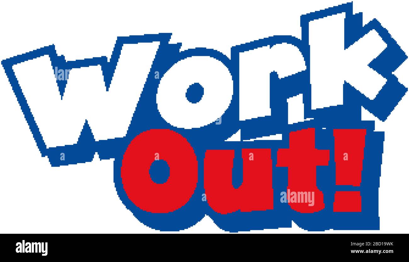 Font design for word work out on white background illustration Stock ...