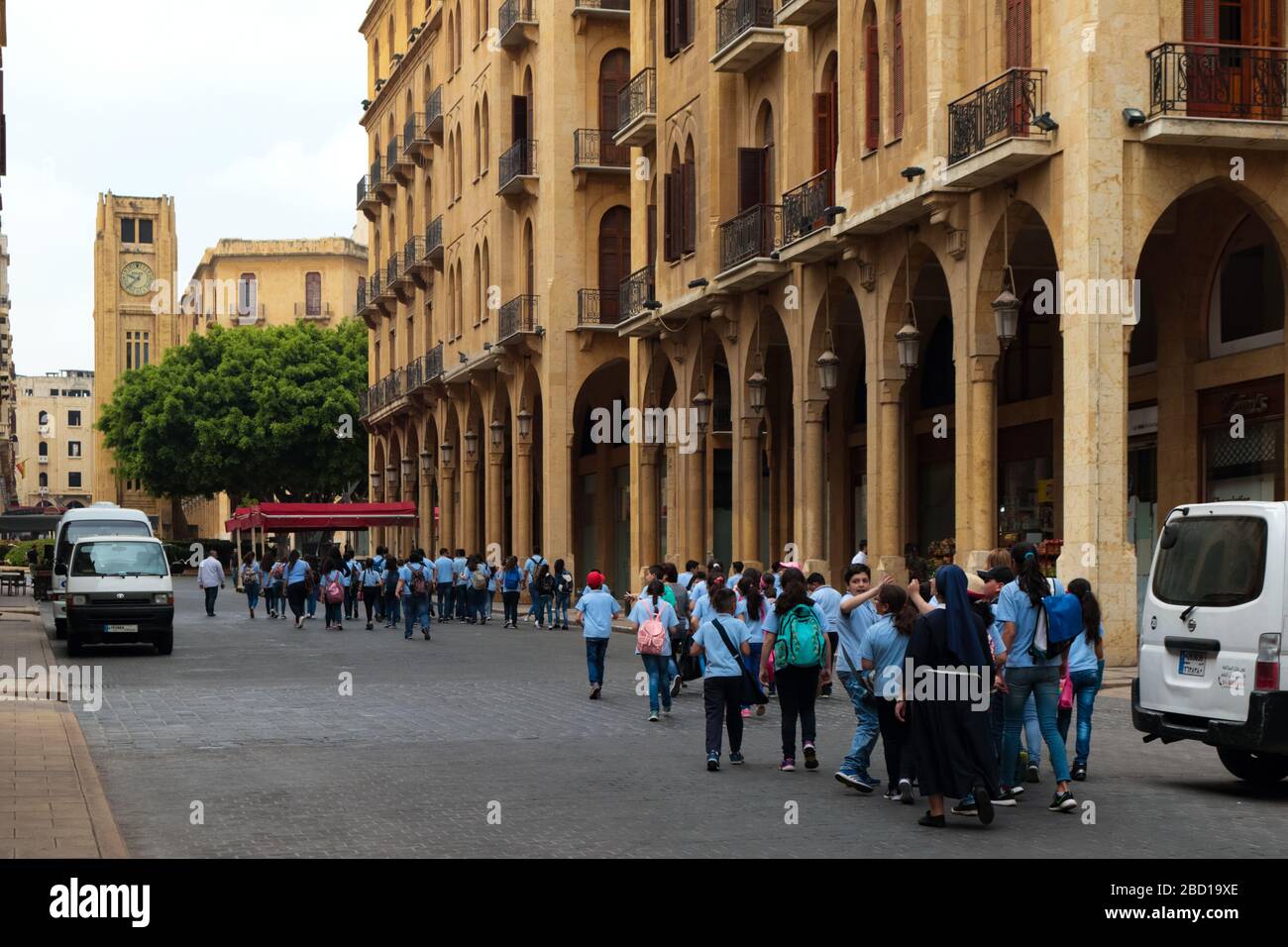 Beirut, Lebanon - May 05, 2017: Children on their educational trip ...