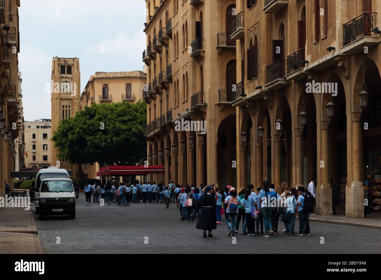 Beirut, Lebanon - May 05, 2017: Children on their educational trip ...
