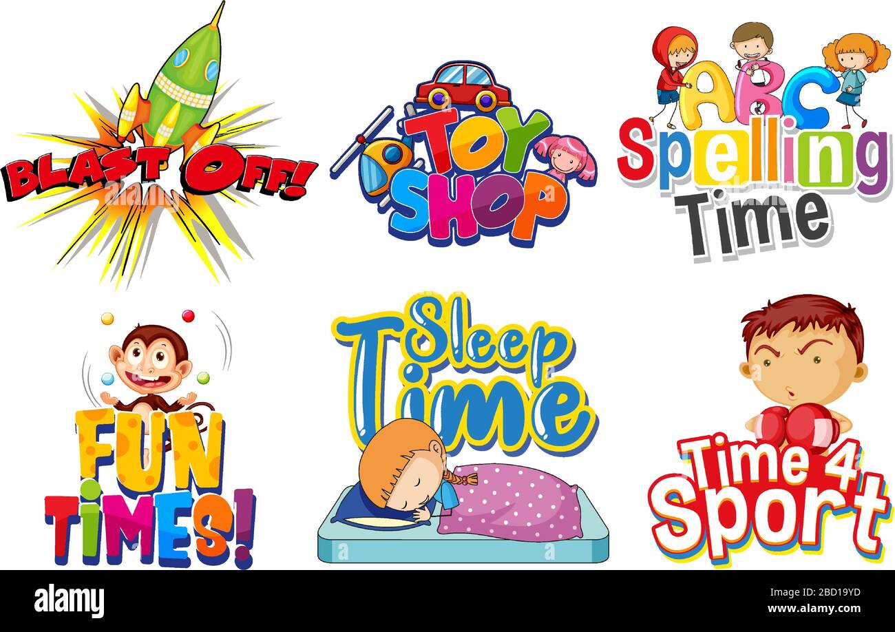 Large set of different words on white background illustration Stock ...