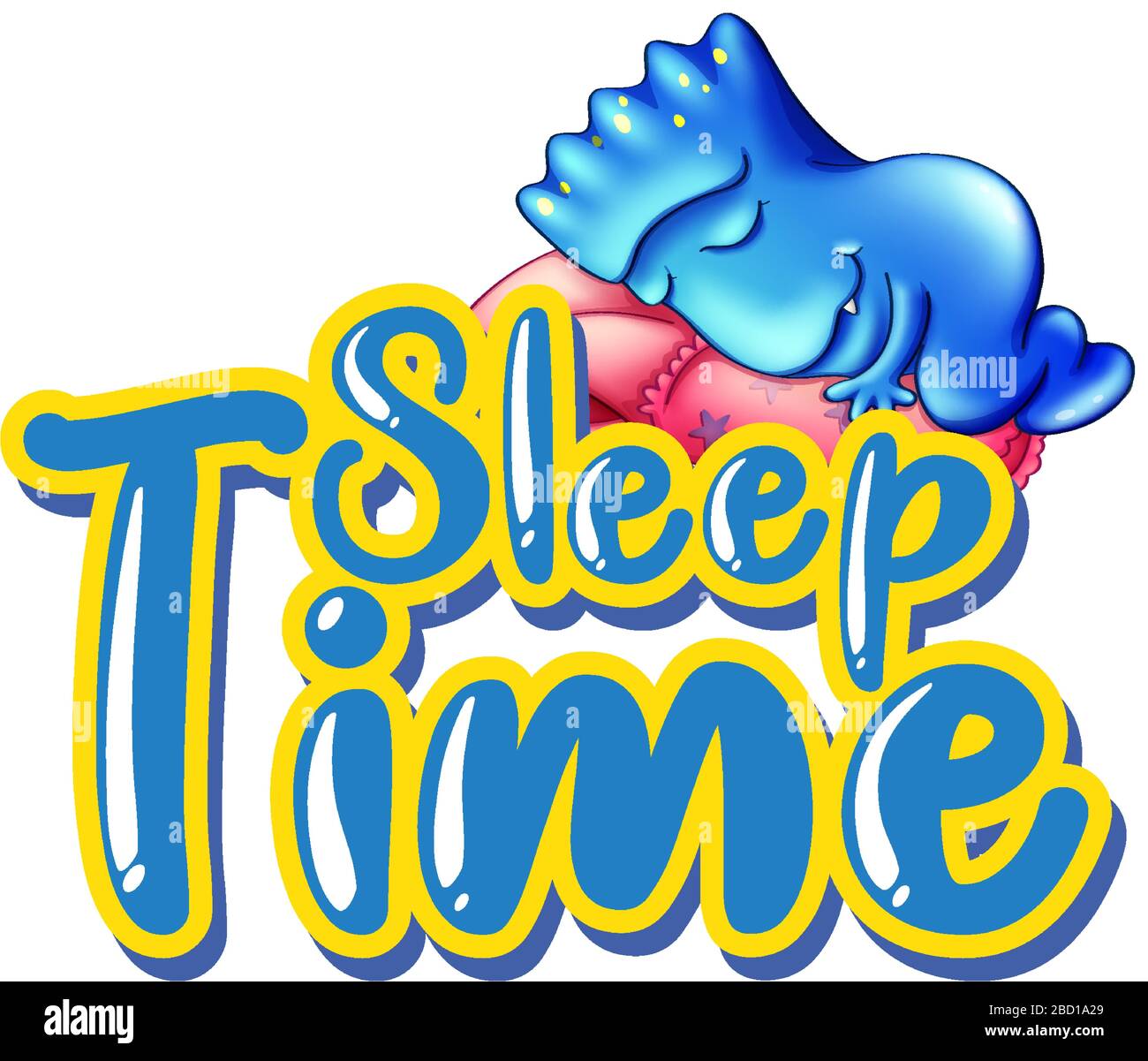 Sign template with word sleep time and monster in bed illustration ...