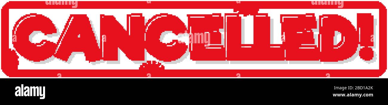 Font design for word cancelled in red color illustration Stock Vector ...