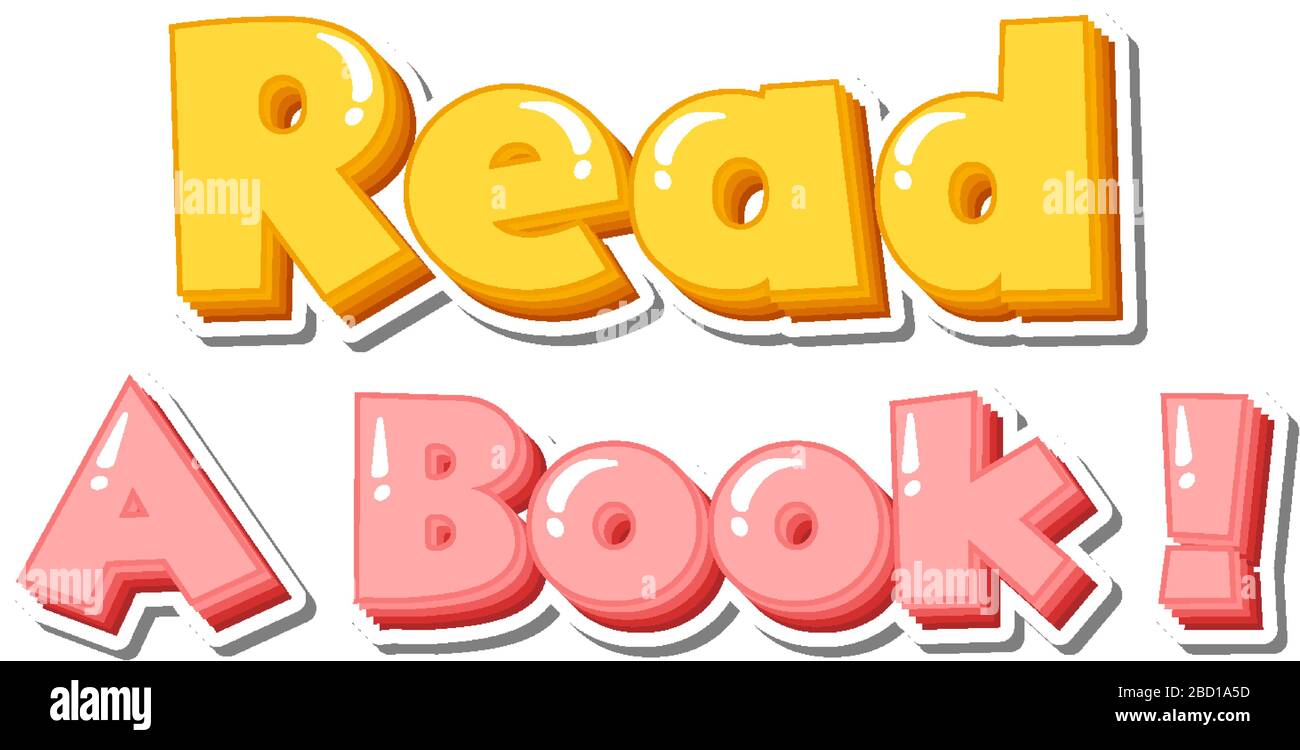 Font design for word read a book on white background illustration Stock ...