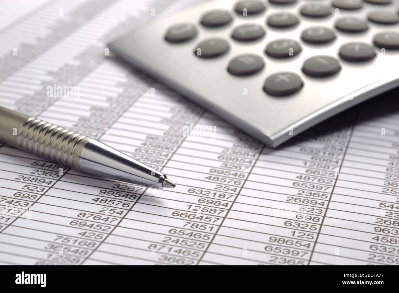 calculation of finances with a table of numbers Stock Photo - Alamy