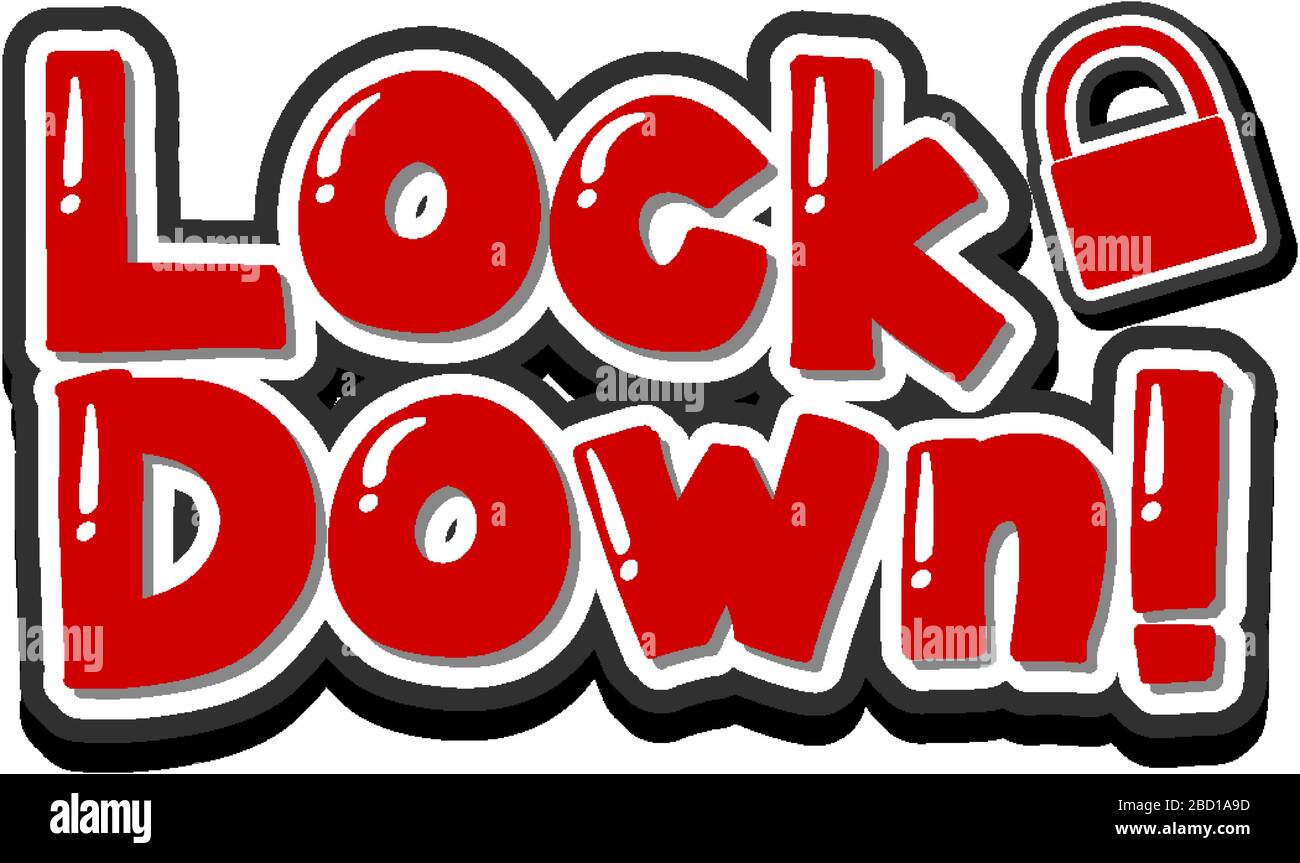 Font design for word lockdown in red color illustration Stock Vector ...