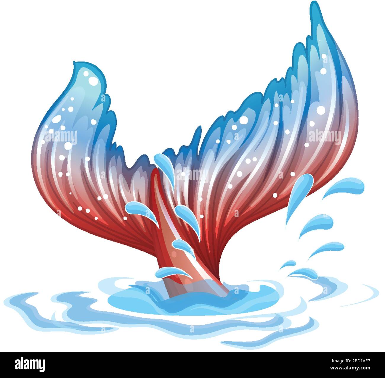 Fantacy theme with mermaid fin underwater illustration Stock Vector ...